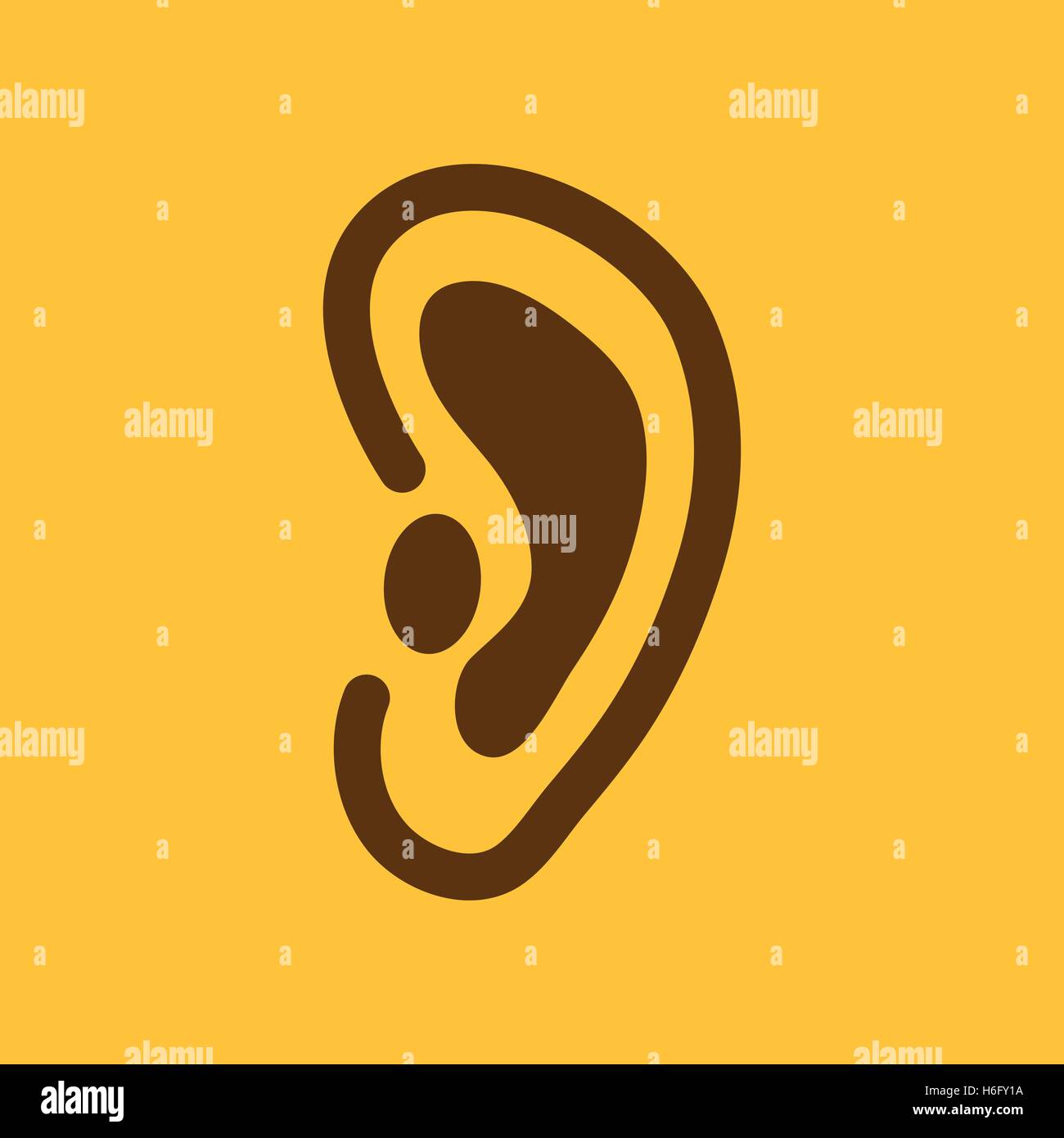 Das Ohr-Symbol. Symbol zu hören. Flache Vektor-illustration Stock ...