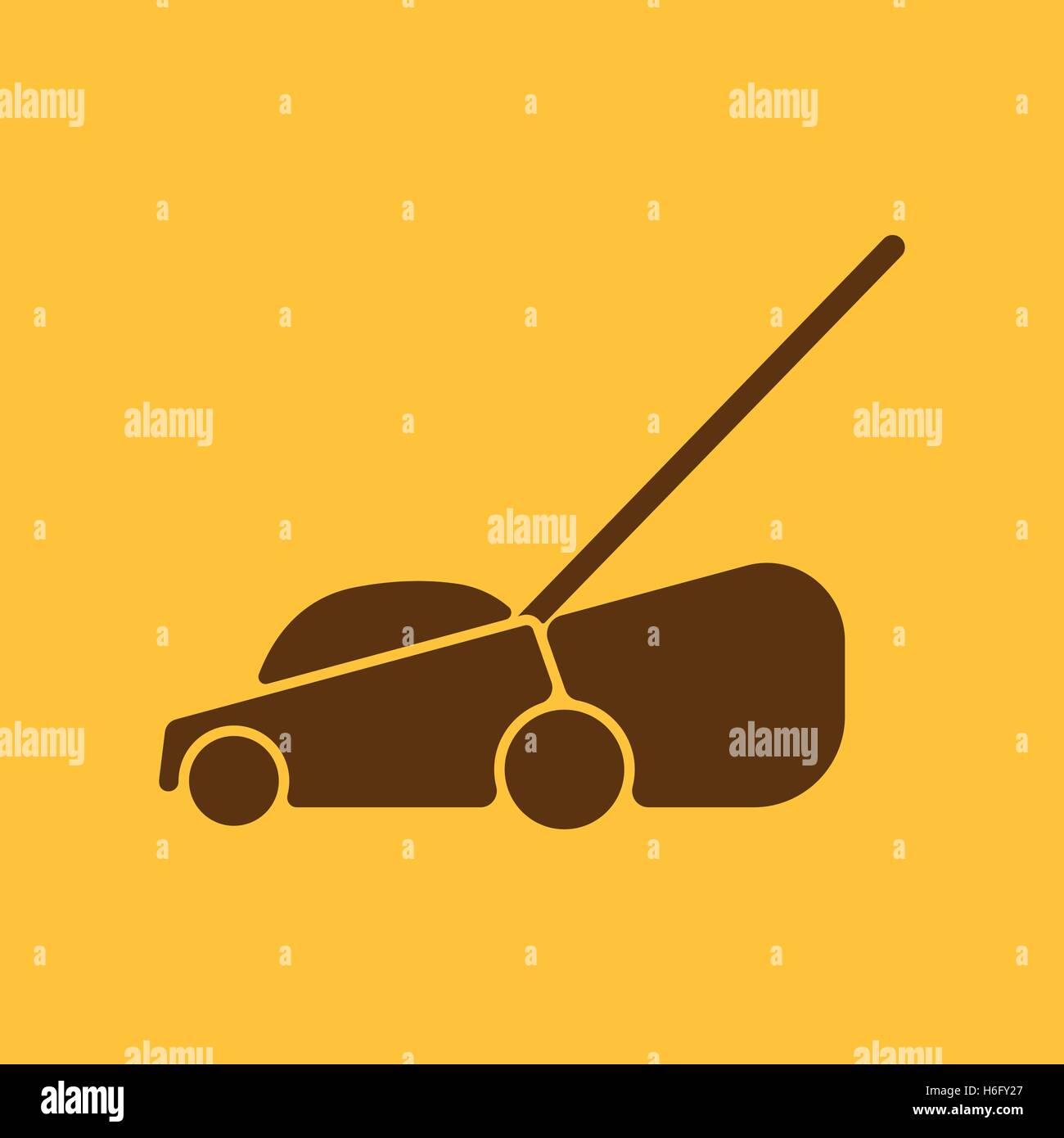 Der Rasenmäher-Symbol. Grass-Symbol. Flache Vektor-illustration Stock ...