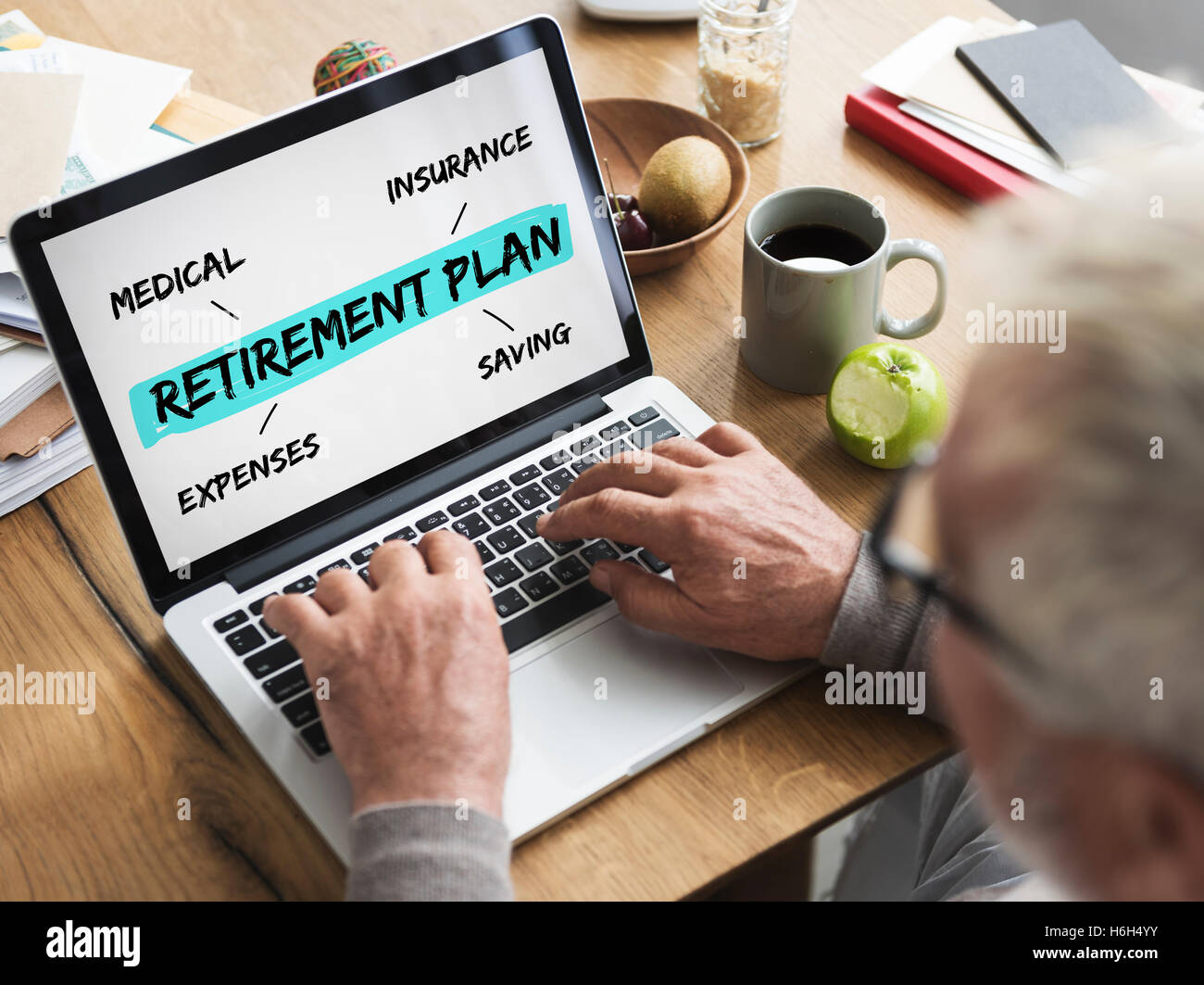 Ruhestand planen Diagramm Grafikkonzept Stockfotografie - Alamy