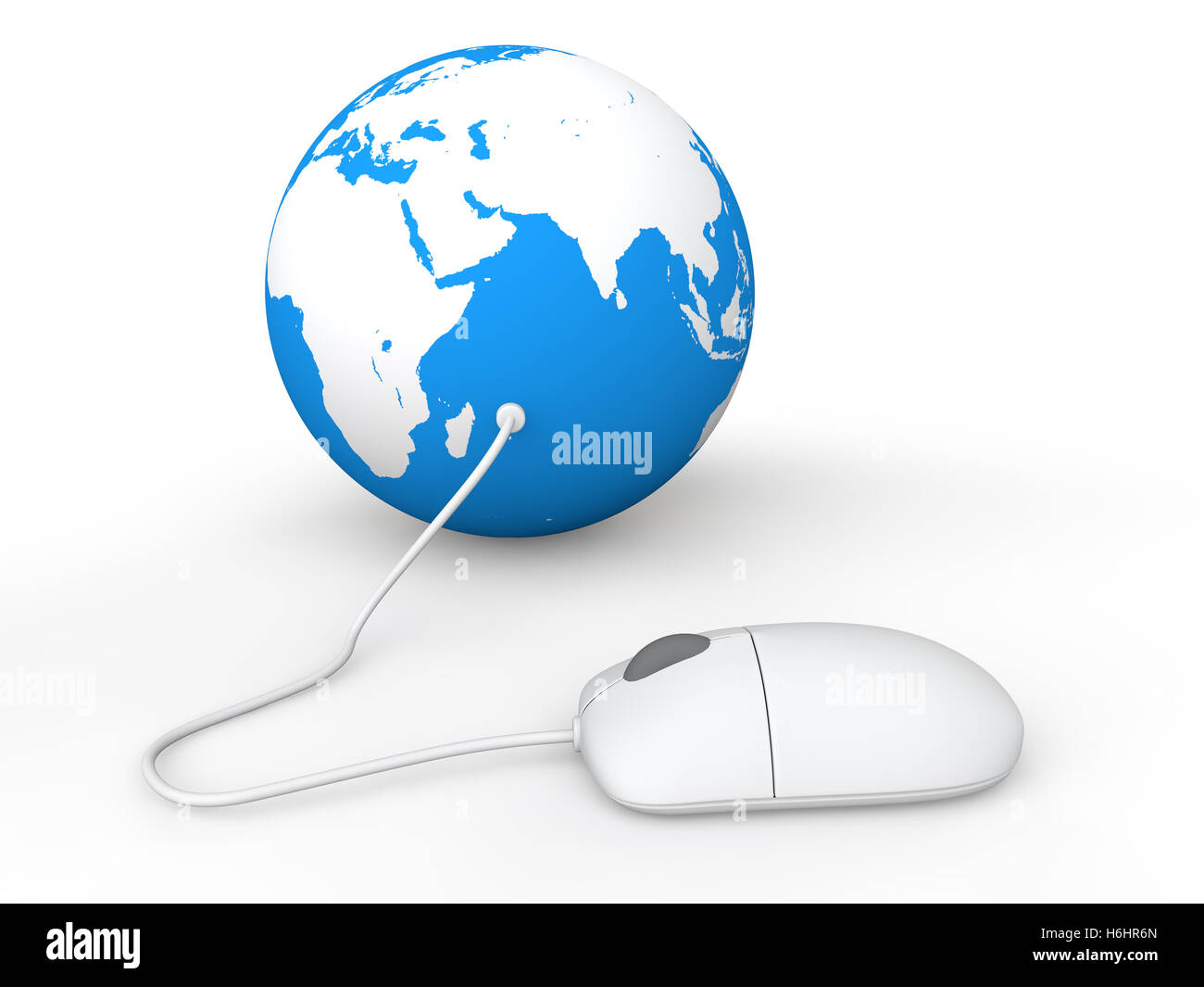 Computer Maus und Erde Globus Stockfotografie - Alamy