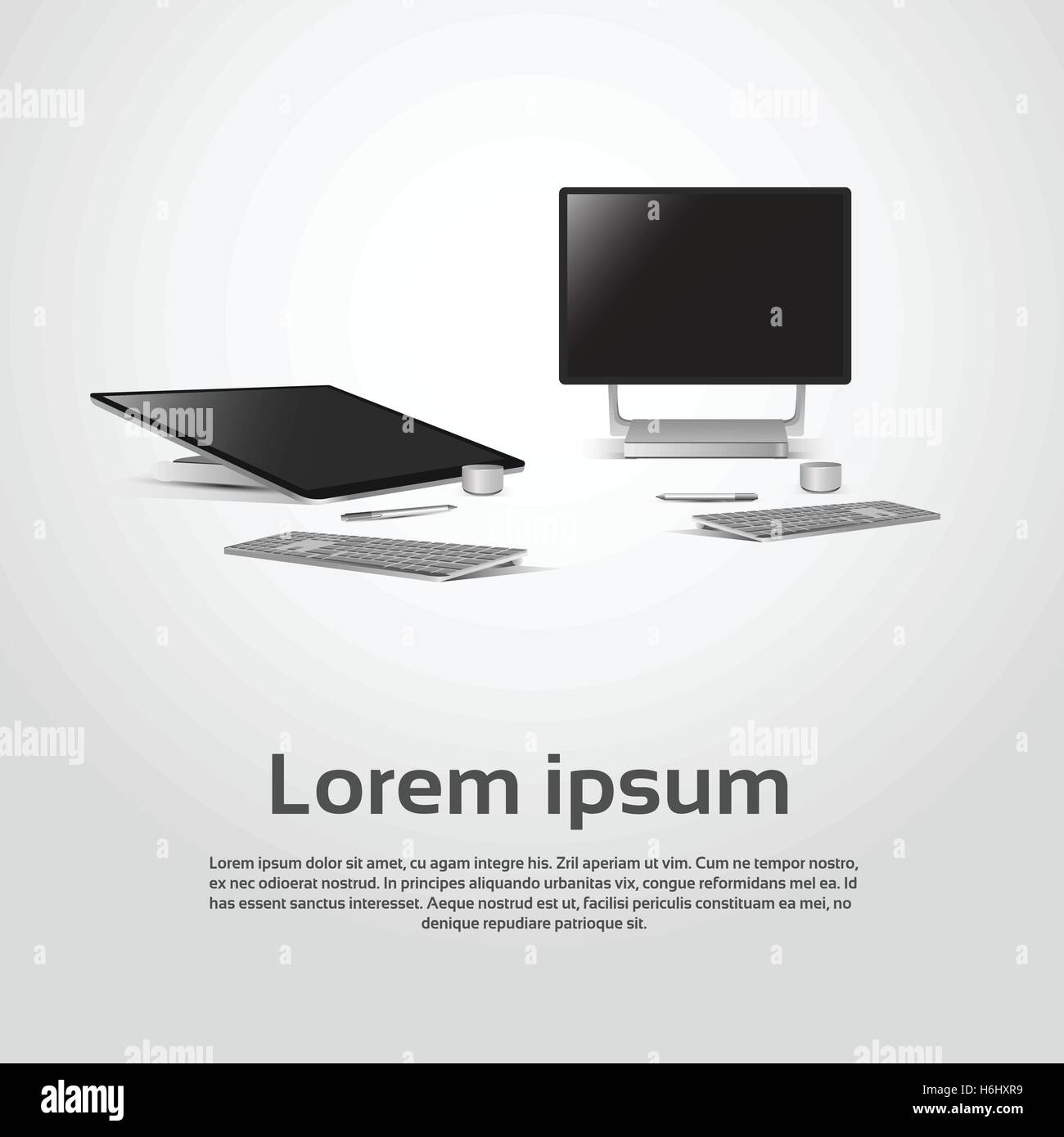 Desktop-Logo moderner Computer Workstation Symbol Vektor-Illustration ...