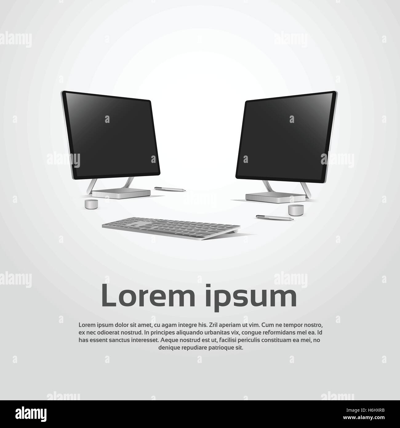 Desktop-Logo moderner Computer Workstation Symbol Vektor-Illustration ...