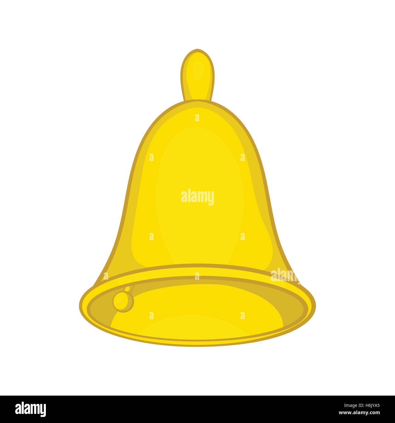 Goldene Glocke Handsymbol, Cartoon-Stil Stock-Vektorgrafik - Alamy