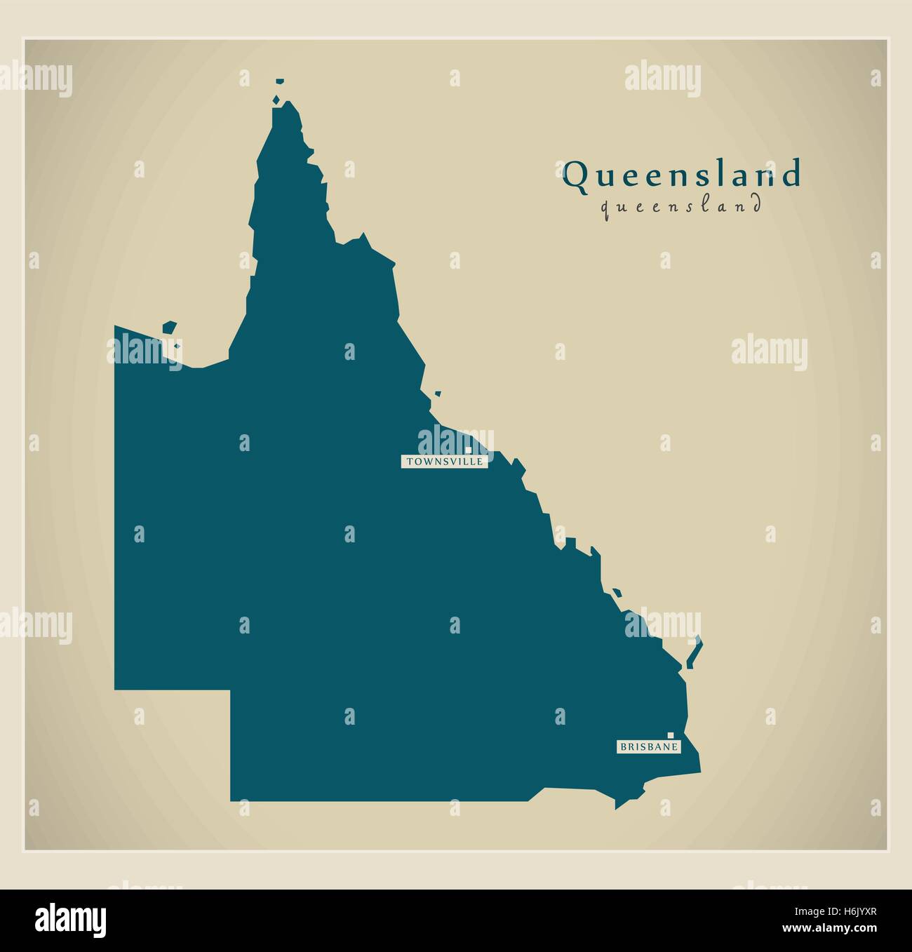 Queensland state map Stock-Vektorgrafiken kaufen - Alamy