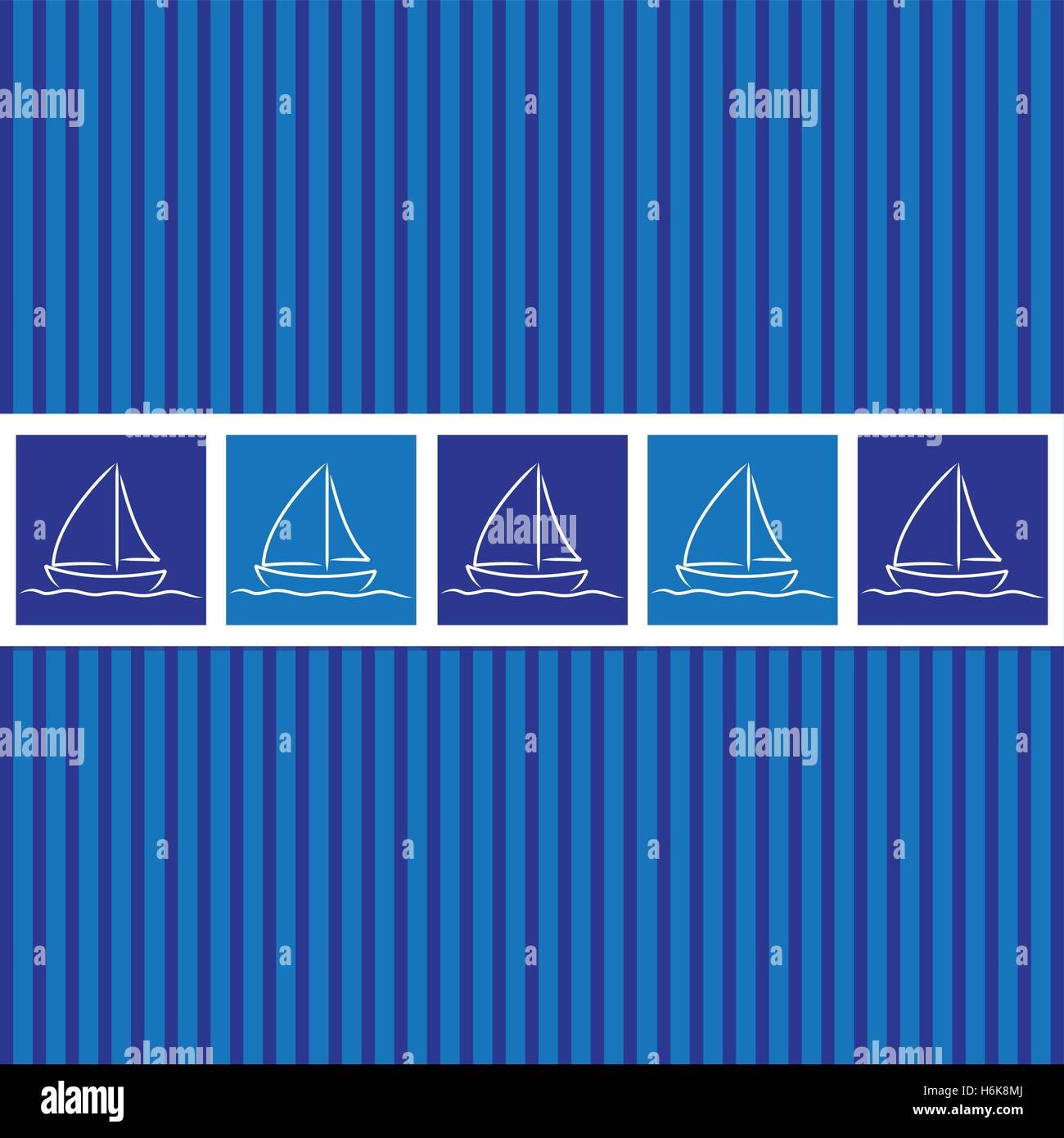 Hand gezeichnet Segelboot Muster im Vektor-Format Stock-Vektorgrafik ...