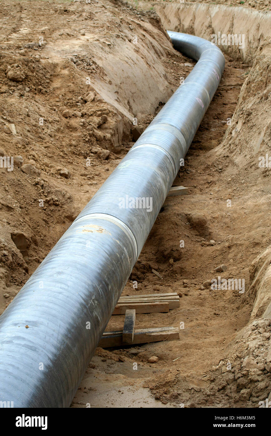 Bau einer Gasleitung 2 Stockfotografie - Alamy