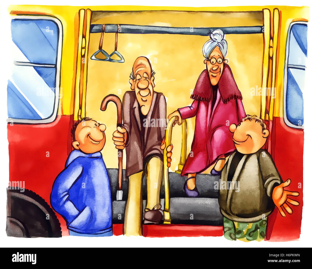 Senior cane cartoon illustration -Fotos und -Bildmaterial in hoher ...