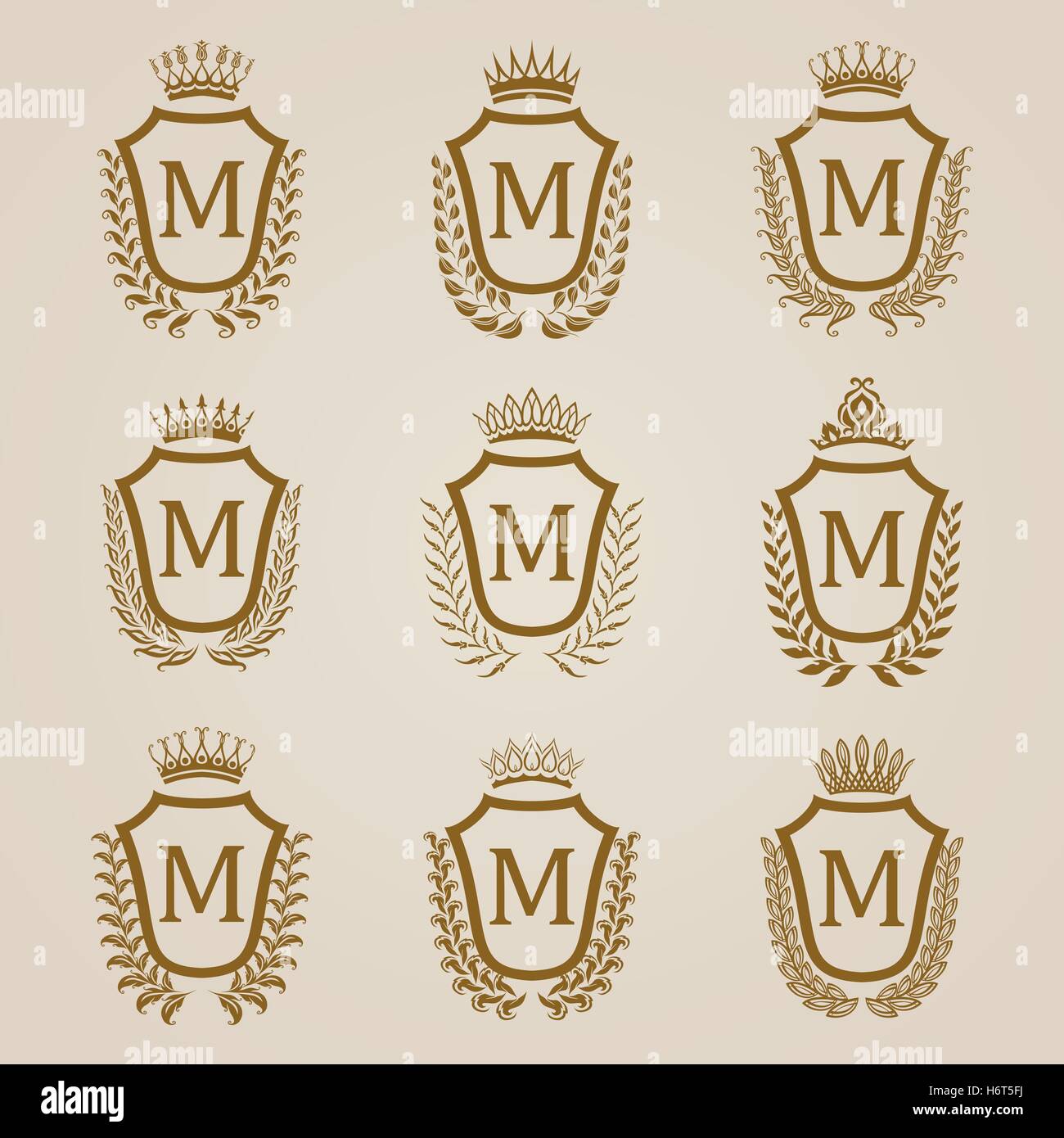 Kranz logo lorbeerzweig Stock-Vektorgrafiken kaufen - Alamy