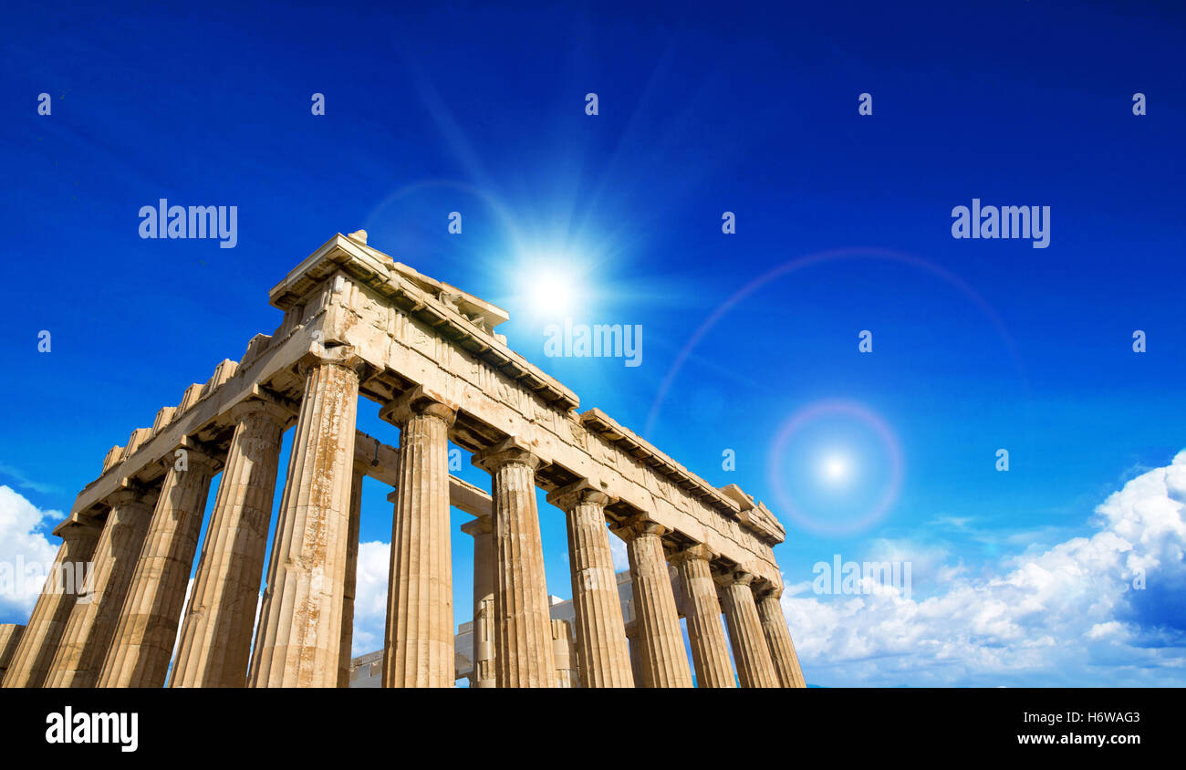 Tempel Hügel antiken Griechenland griechische Ruinen antike Überreste ...