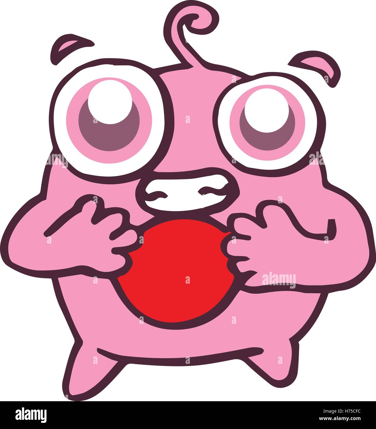 Monster mit Kugel-Cartoon-Design-Vektor-illustration Stock-Vektorgrafik ...