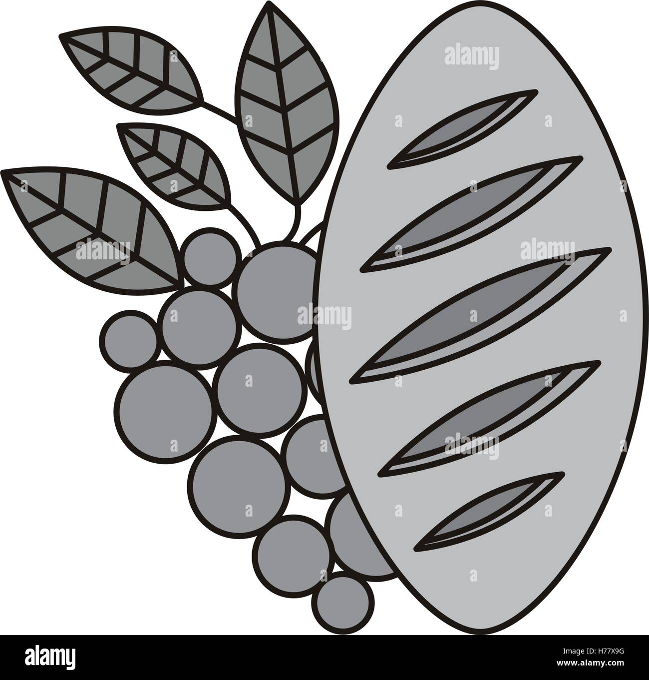 Brot und Wein auf weißem Hintergrund. Kommunion-Symbol. Vektor ...