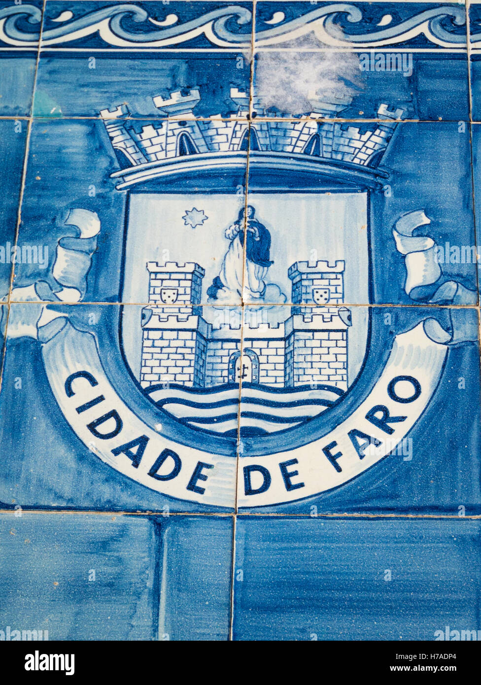 Portugal Algarve 4. C BC alte alte Stadt Port blau Feinsteinzeug ...