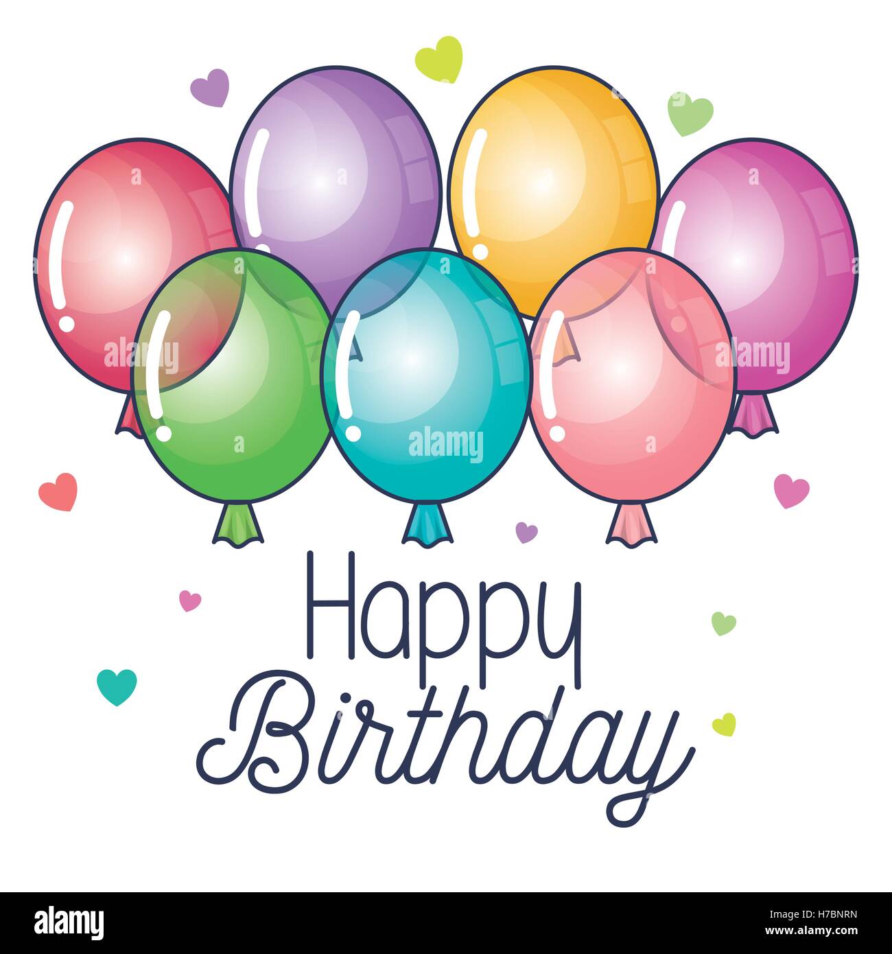 alles Gute zum Geburtstagskarte mit Luftballons air Party-Vektor ...