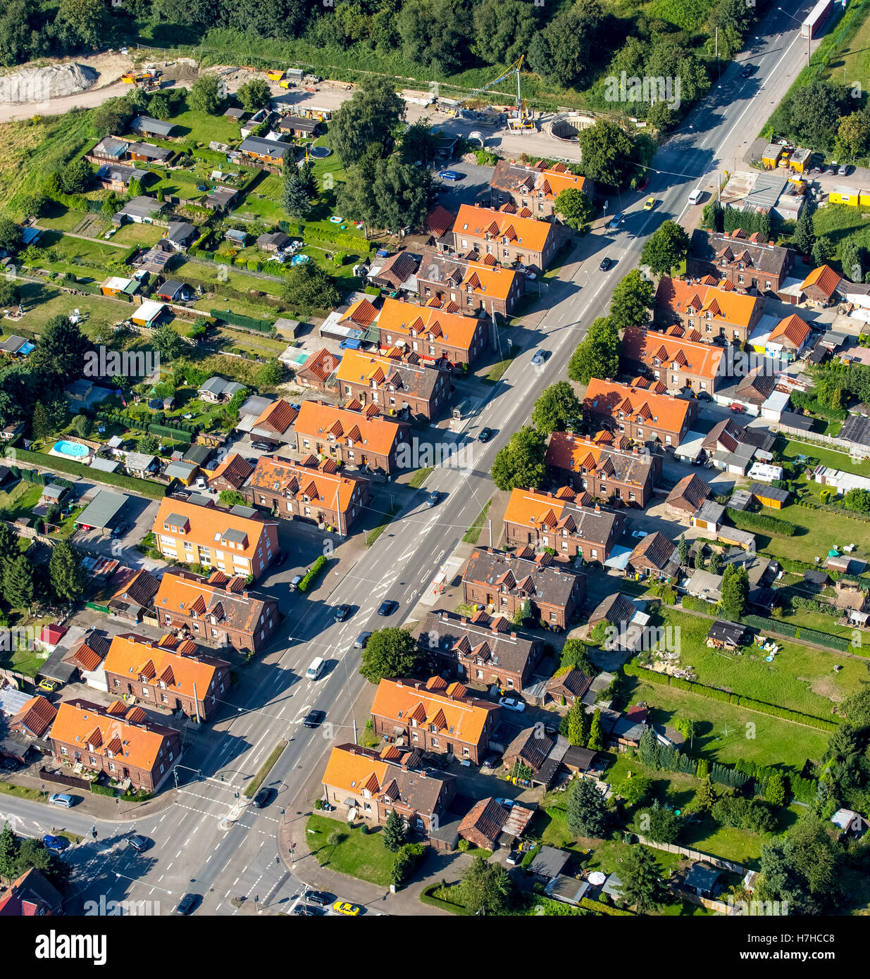 Luftaufnahme, Bottrop-Eigen, Rheinbabensettlement, historische Siedlung ...