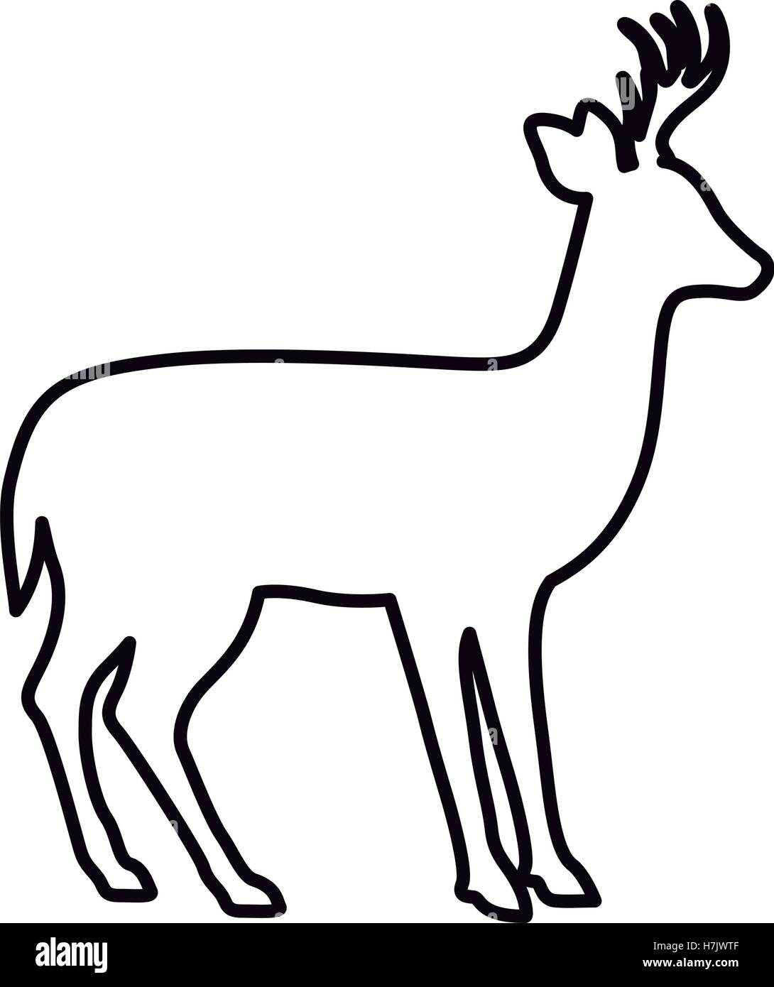Hirsch-Symbol. Tiere Tier Natur und Tierwelt Lebensthema. Vektor ...