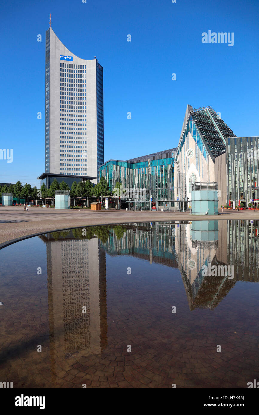 Leipziger Panorama Tower MDR Universität Augustus quadratische Pauliner ...