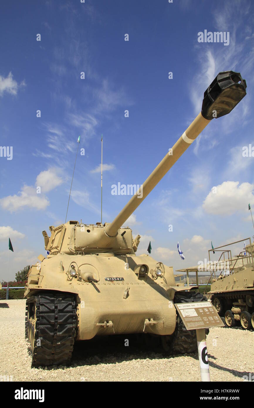 Israel, führte, M4 Serman Tank auf der Armored Corps Gedenkstätte und ...
