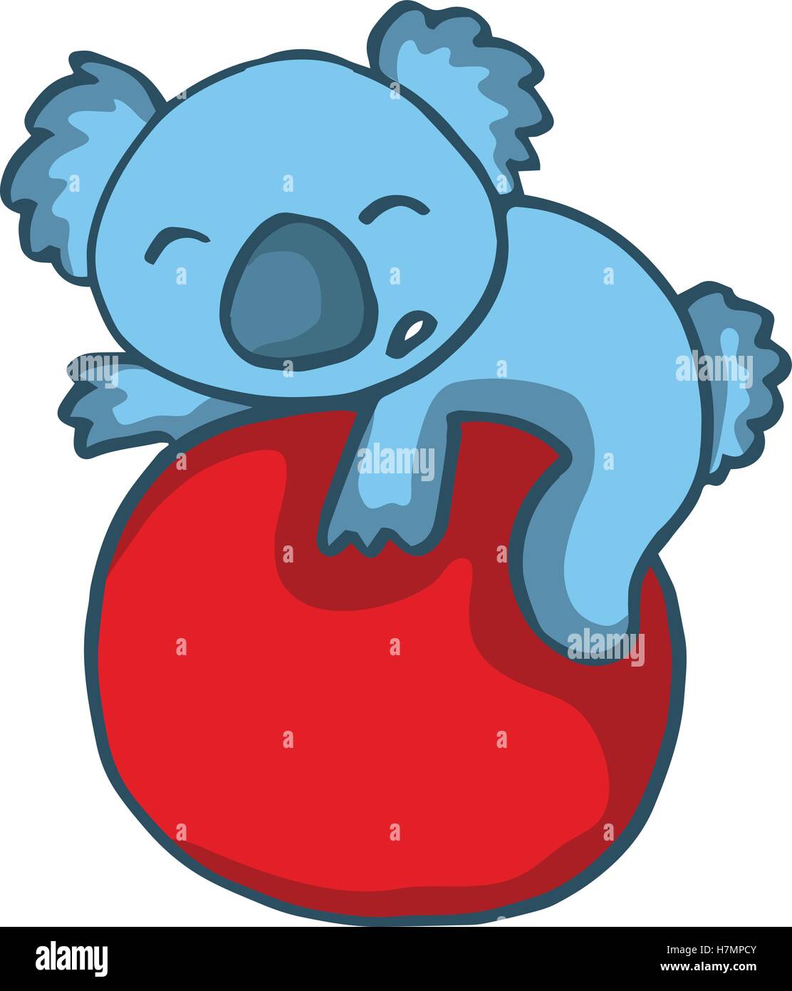 Koala spielen große Kugel-Cartoon-Vektor-illustration Stock ...