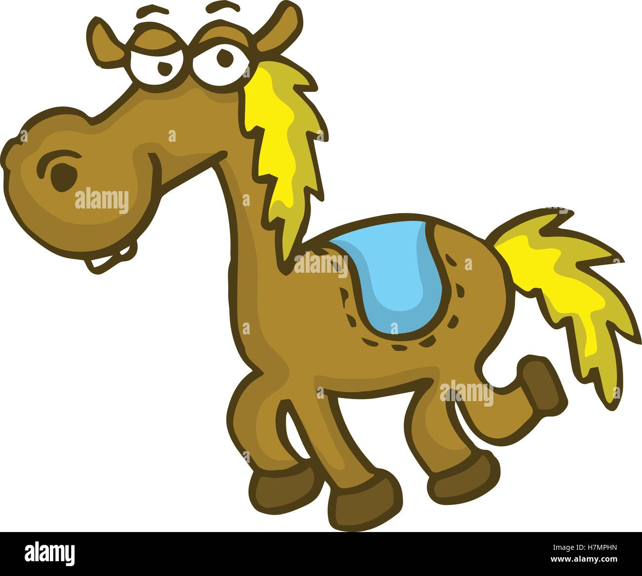 Glückliches Pferd lustige Cartoon Kunst Vektorgrafik Stock-Vektorgrafik ...