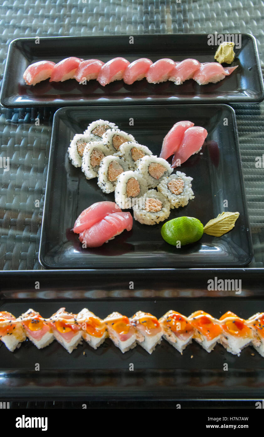 Pohnpei Mikronesien schöne Sushi bunte Fische essen im Restaurant ...