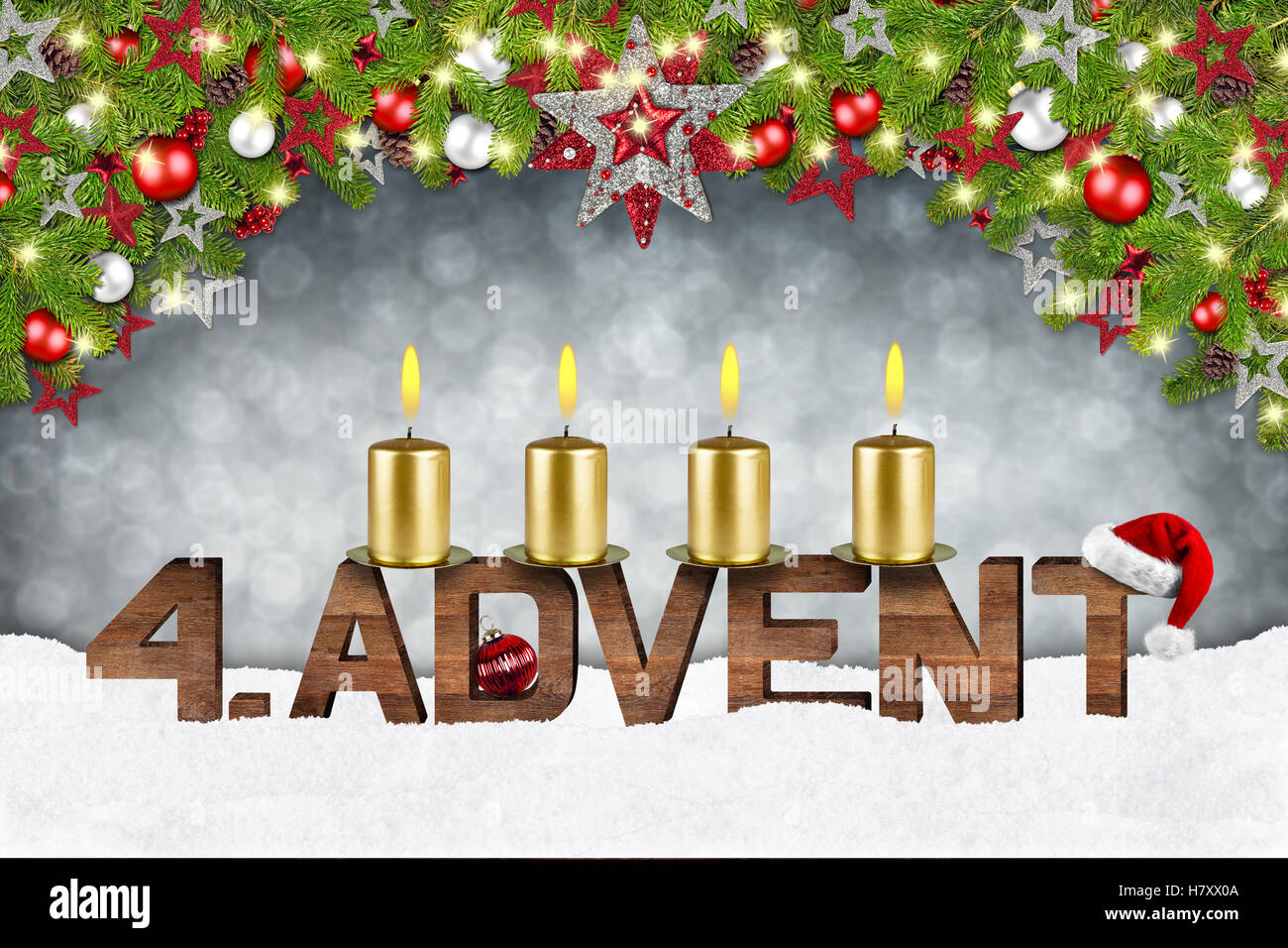 Adventskranz mit 4 kerzen -Fotos und -Bildmaterial in hoher Auflösung ...