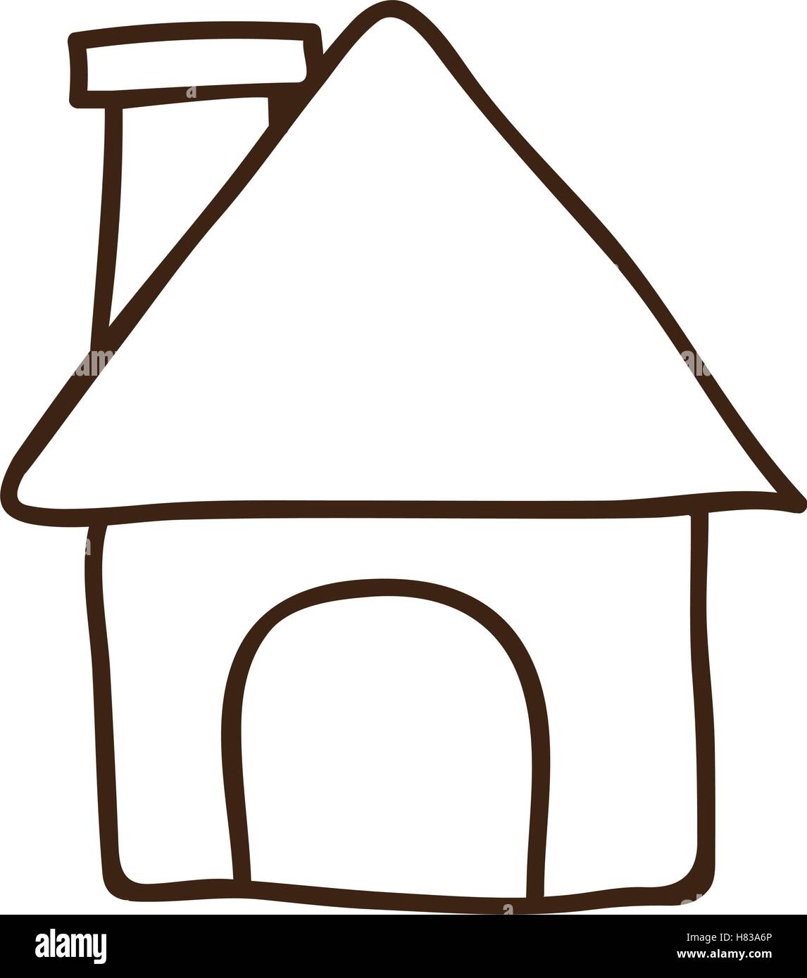 Haus-Shape-Symbol auf weißem Hintergrund. Design zu zeichnen. Vektor ...