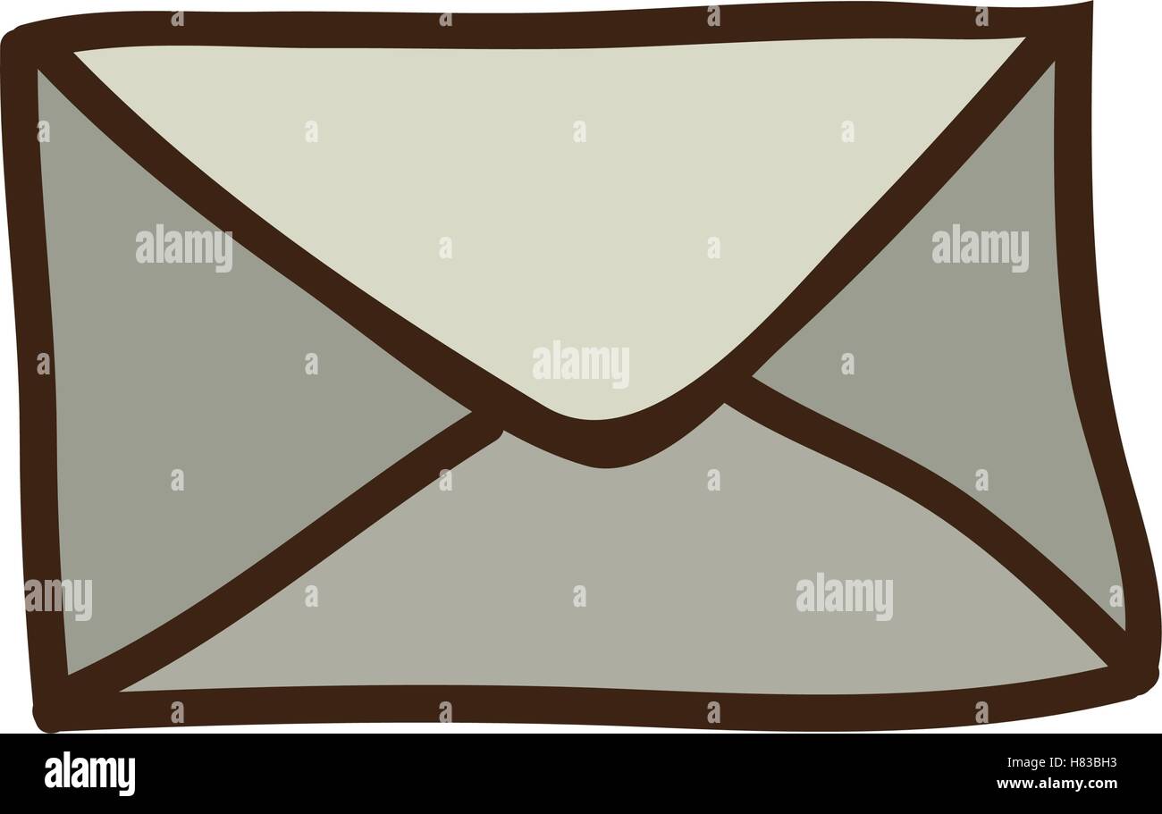 Post-Briefumschlag-Symbol auf weißem Hintergrund. Design zu zeichnen ...