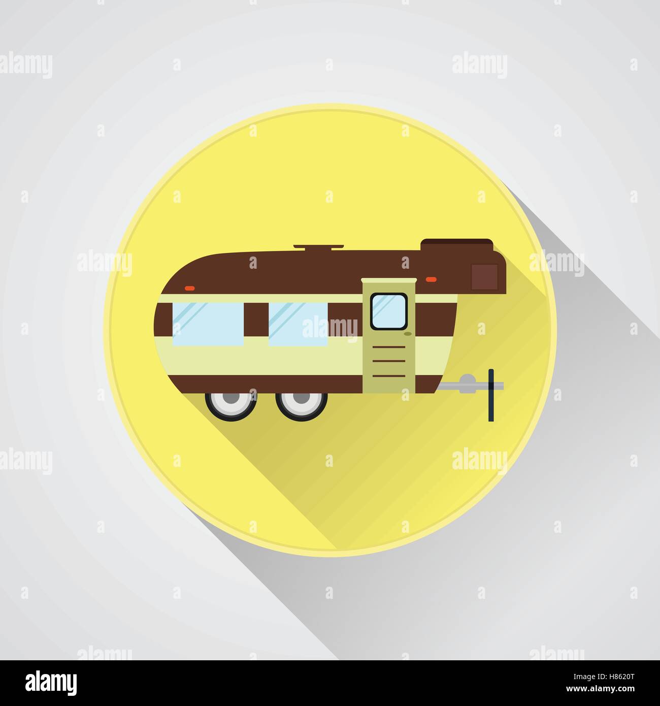 RV camping Symbol Logo und Abzeichen. Wohnwagen-Taste im flat Design ...