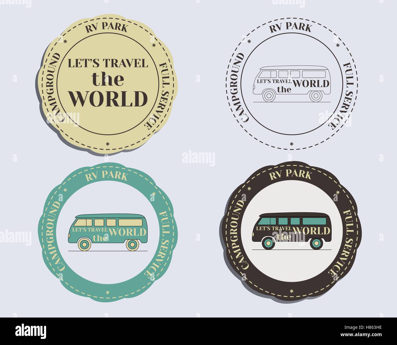 Brand Identity-Elemente - Logo-Vorlagen und Abzeichen. RV Park und ...