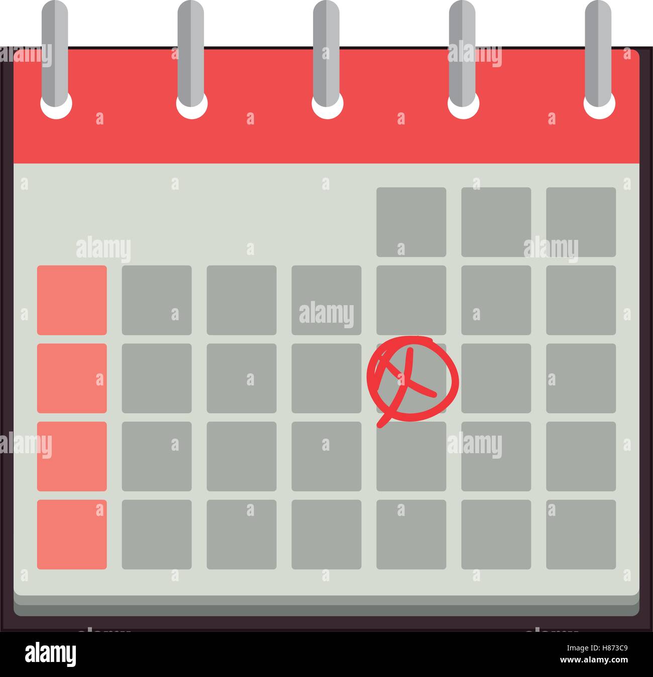 Silhouette-Kalender mit Tag markiert-Vektor-illustration Stock ...