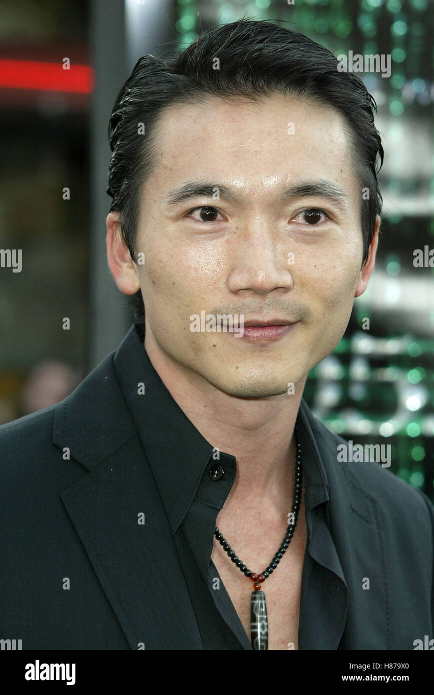 COLLIN CHOU MATRIX RELOADED FILM PREMIERE WESTWOOD LOS ANGELES USA 7. Mai 2003 Stockfotografie ...