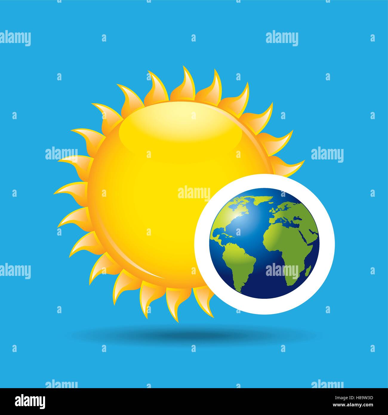Rotation der Erde die Sonne Symbol Design Vektor Illustration Eps 10 ...