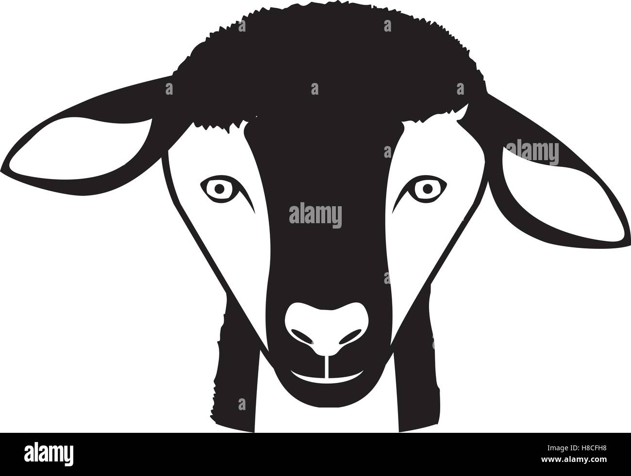 Silhouette der Schaf-Symbol. Cartoon und Natur Tierthema. Isoliert und ...