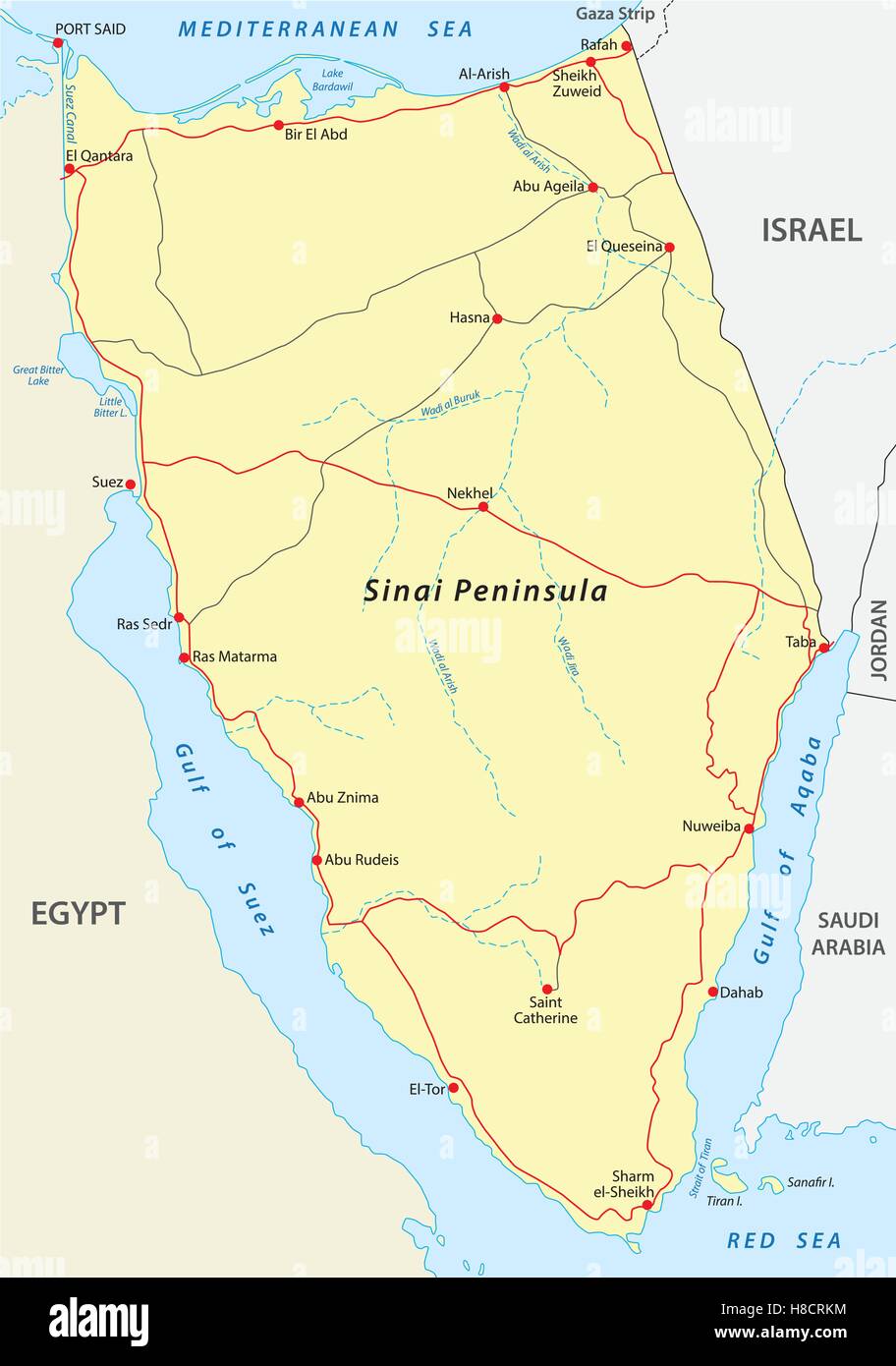 Map of sinai peninsula Stock-Vektorgrafiken kaufen - Alamy