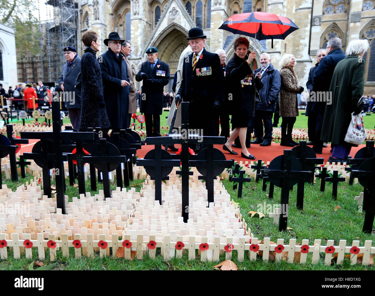 Veteranen und ihre Familien besuchen die Westminster Abbey Feld des ...