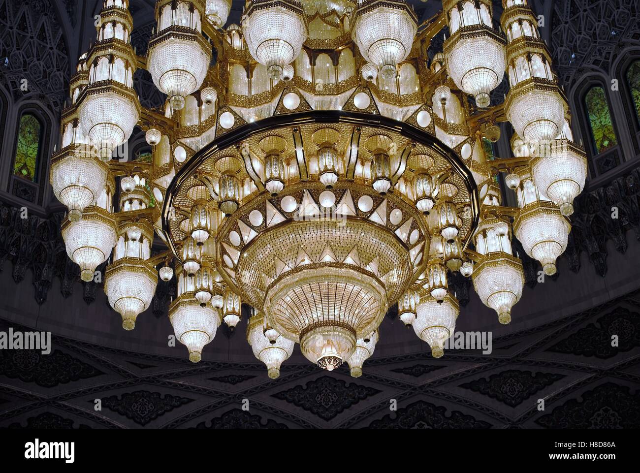 Das Innere der Sultan Qaboos Moschee die Hauptmoschee in das Sultanat ...