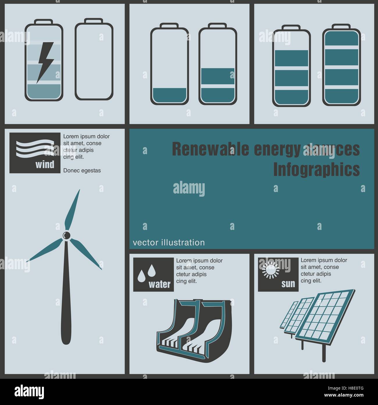 Planen Sie Infografiken Schaltung erneuerbare grüne Energie aus Wind ...