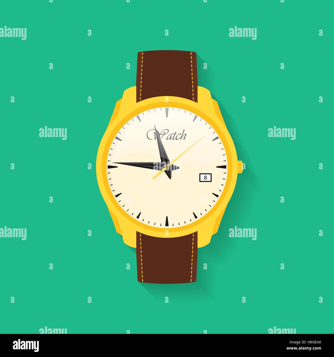 Ikone der Armbanduhr. Symbol der Hand Uhr. Vektor-Illustration der ...