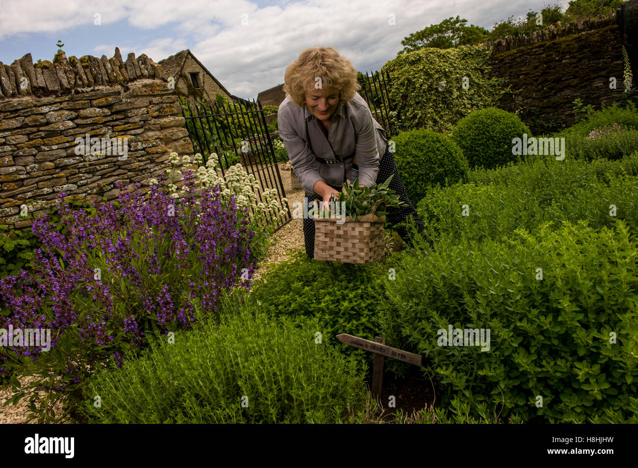 Judith Hann ehemalige TV-Moderatorin abgebildet im Garten ihres Hauses ...