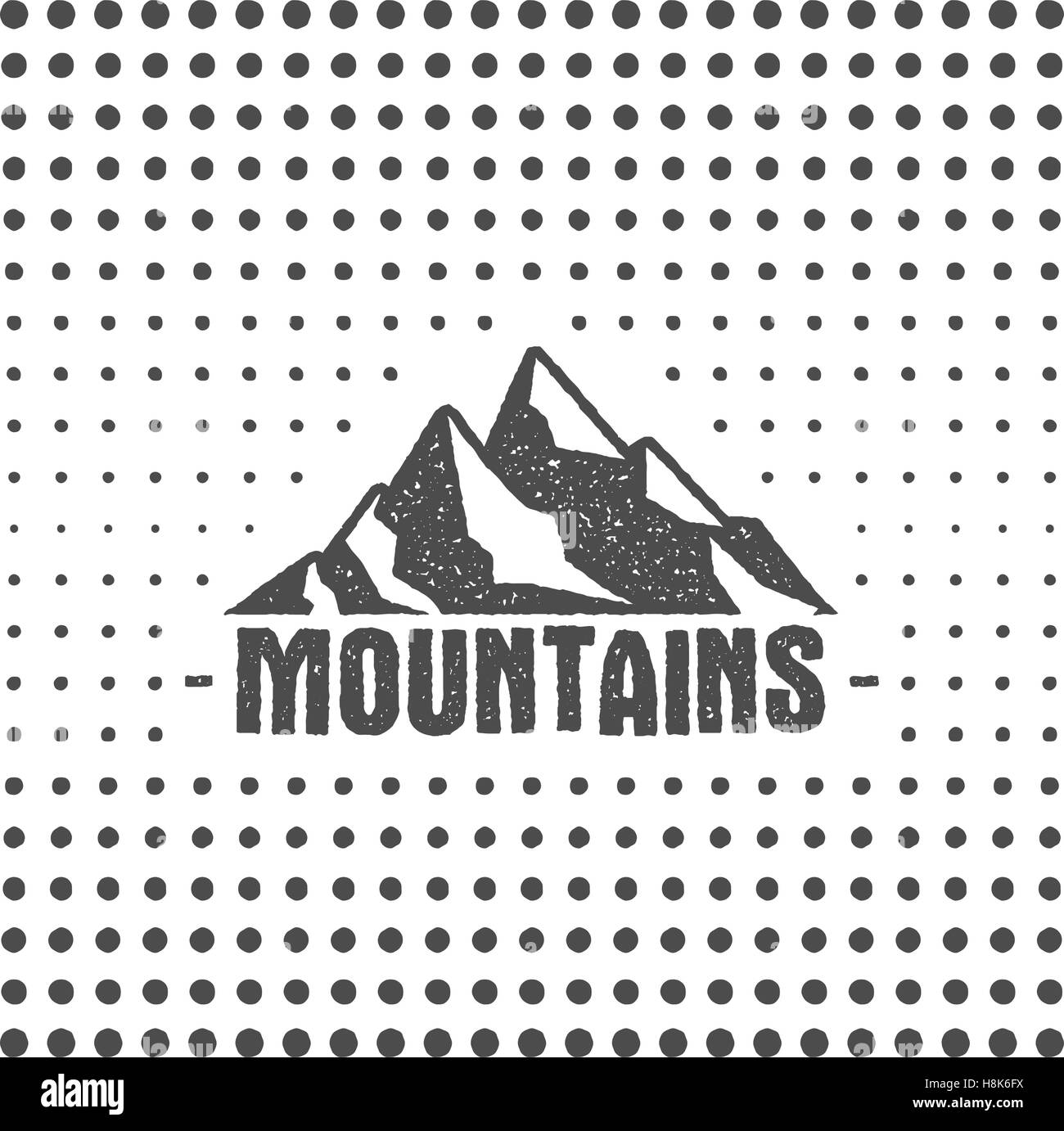 Hand gezeichnet Wildnis alten Stil Typografie-Poster mit Retro-Berge ...