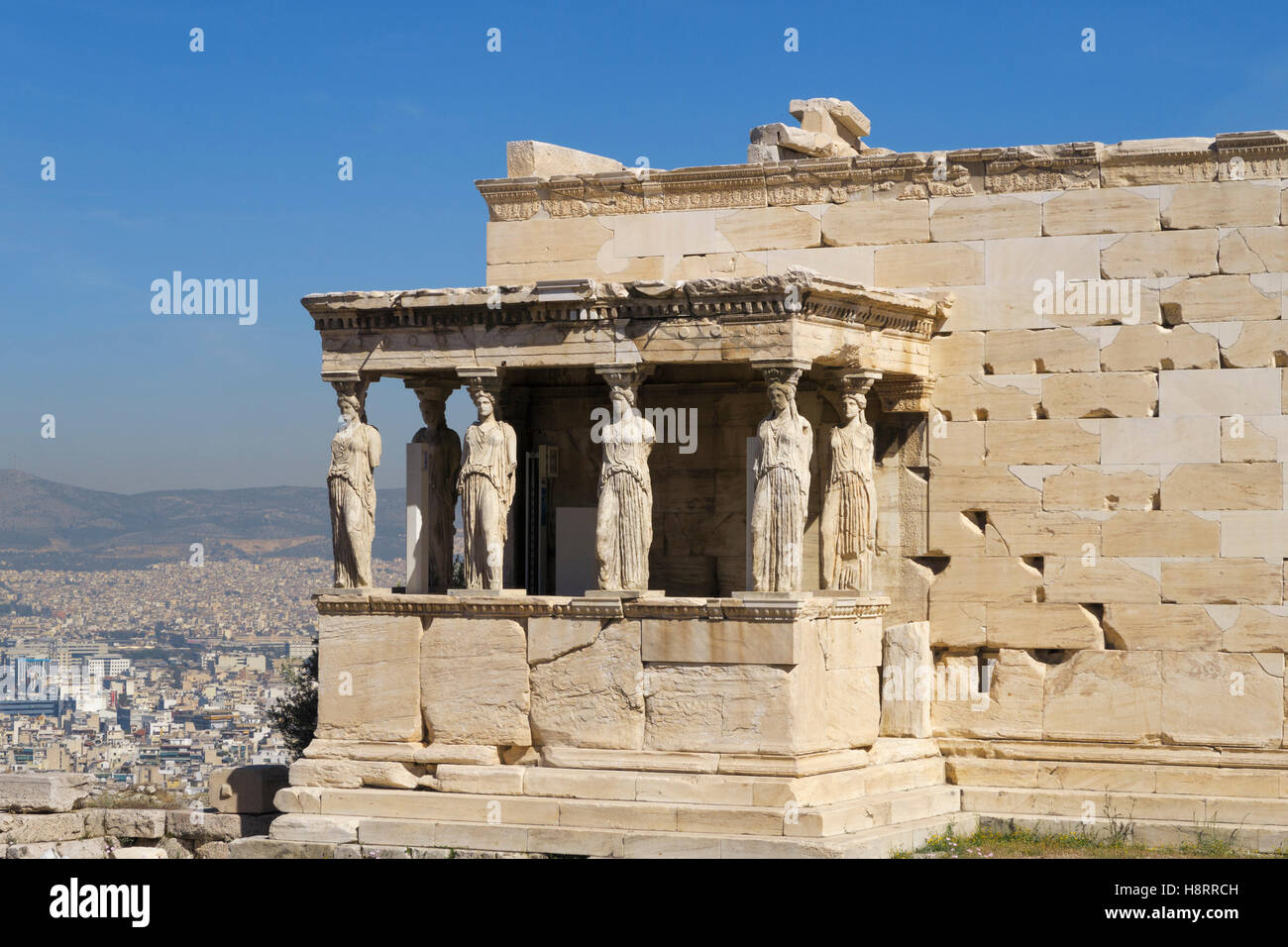 Veranda die Karyatiden am Erechtheion Tempel, Akropolis, Athen ...