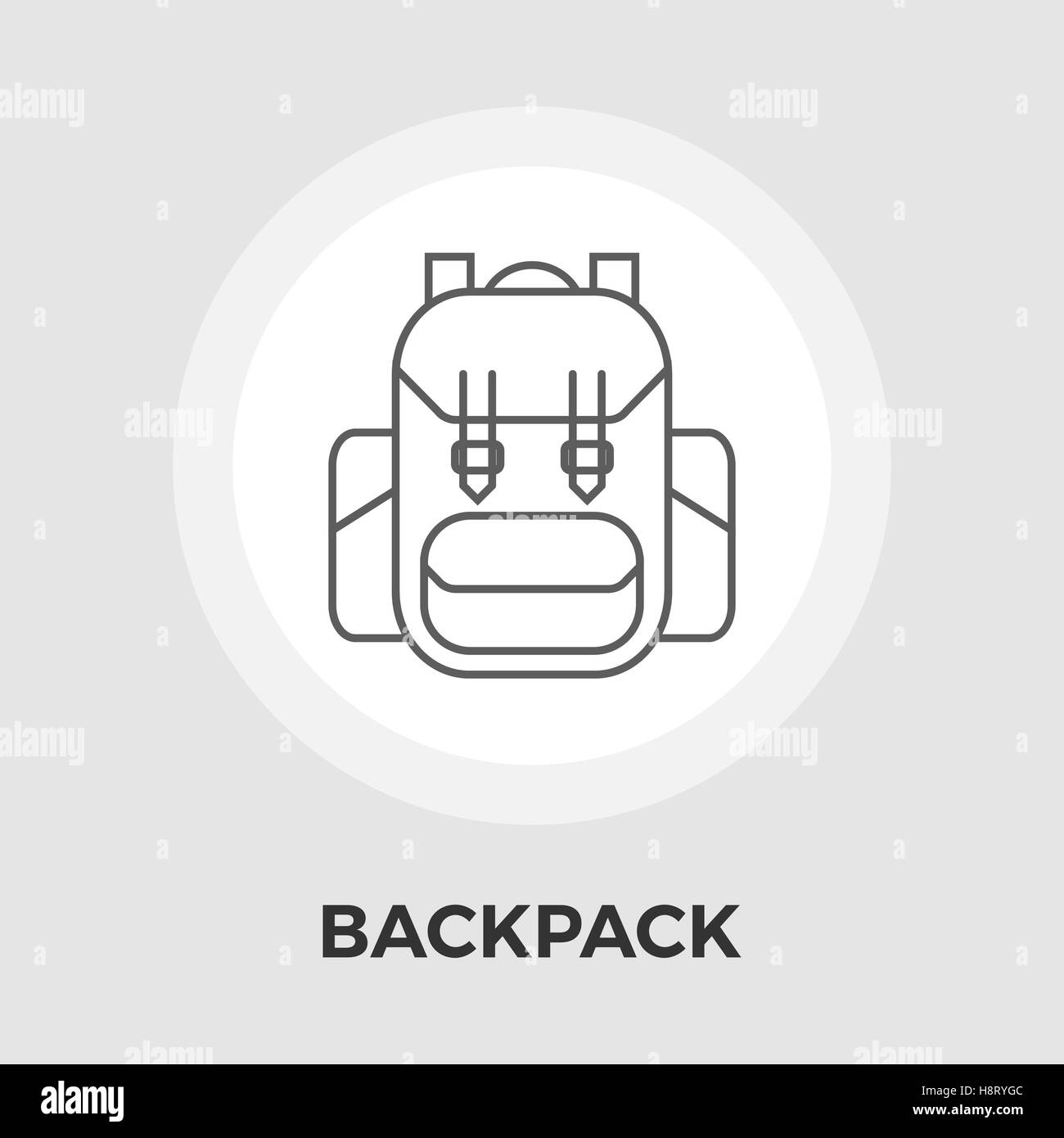 Rucksack-Symbol Vektor. Flach-Symbol auf dem weißen Hintergrund ...