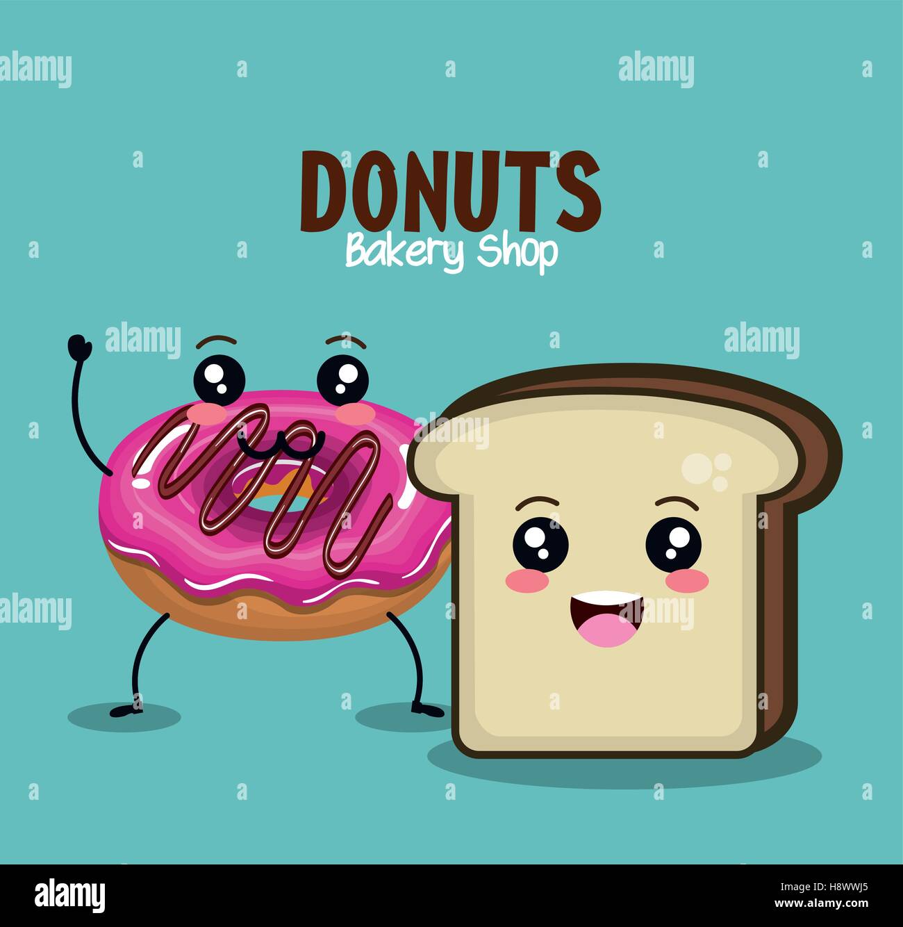 köstliche Krapfen Comic-Figur-Vektor-Illustration-design Stock ...