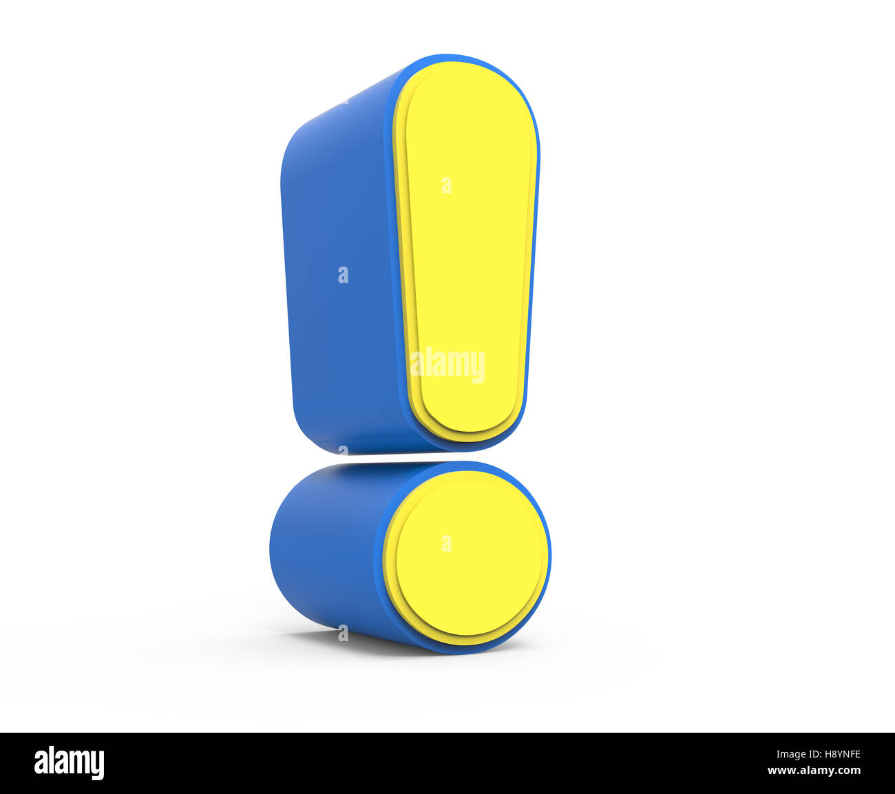 niedlichen gelben Symbol Ausrufezeichen, gelbes Schild mit blauen ...