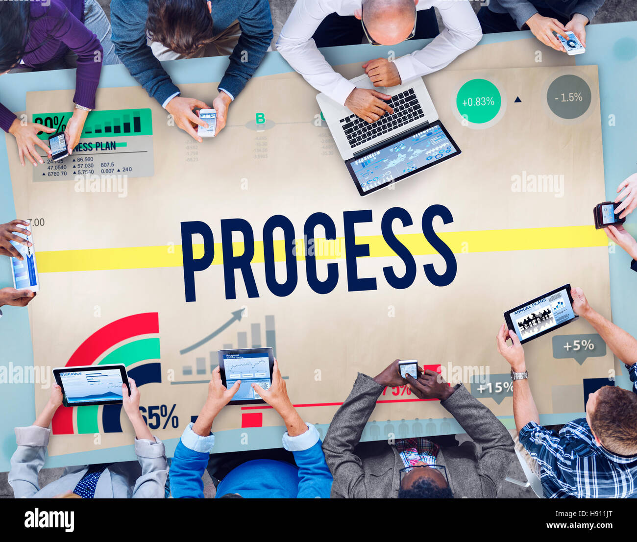 Prozess-Schritte System Organisation Methode Konzept Stockfotografie ...