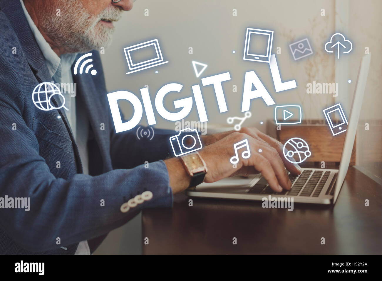 Digitaltechnik Symbole Grafikkonzept Stockfotografie - Alamy