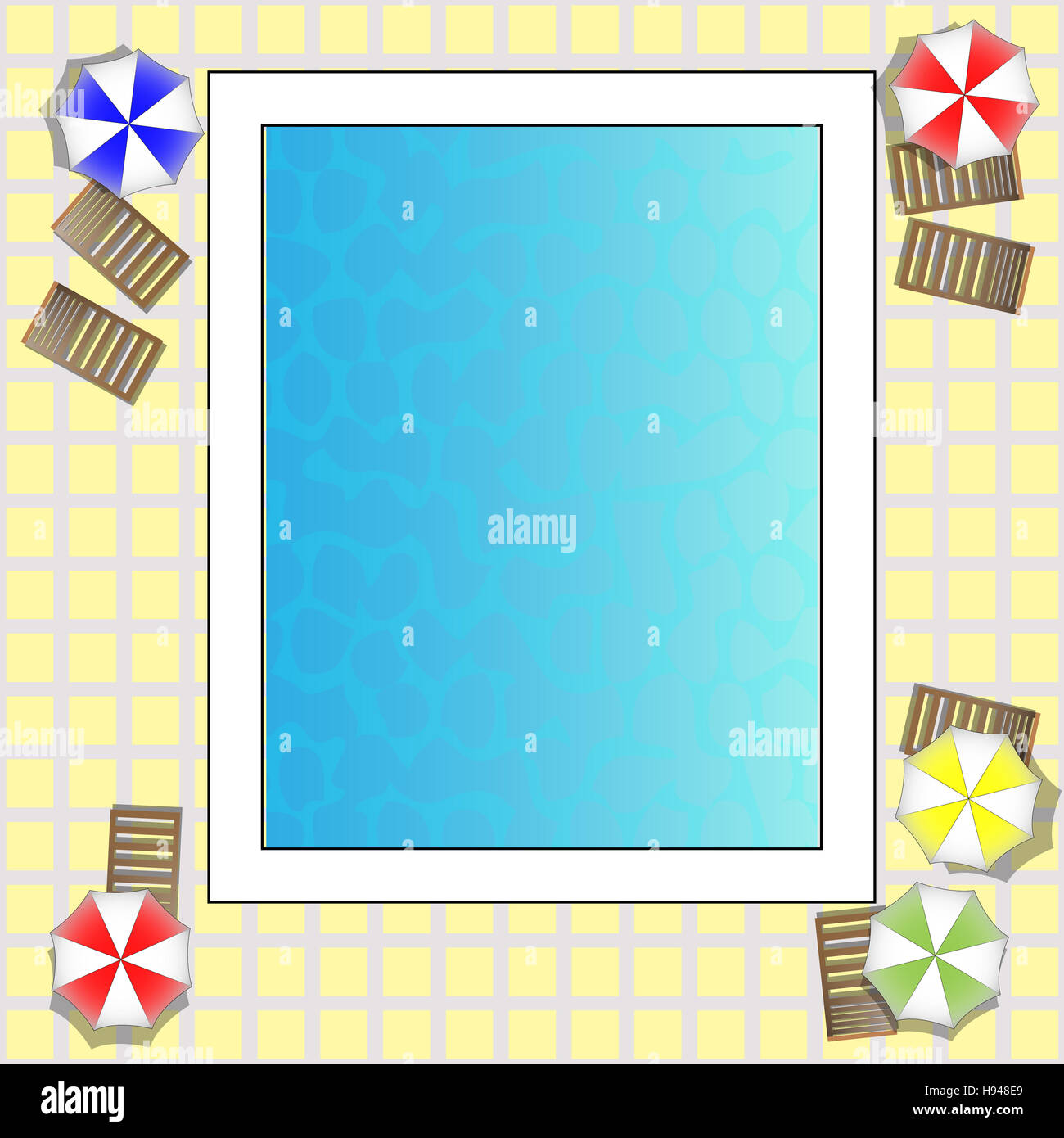 Illustration der Swimming Pool von oben Stockfotografie - Alamy