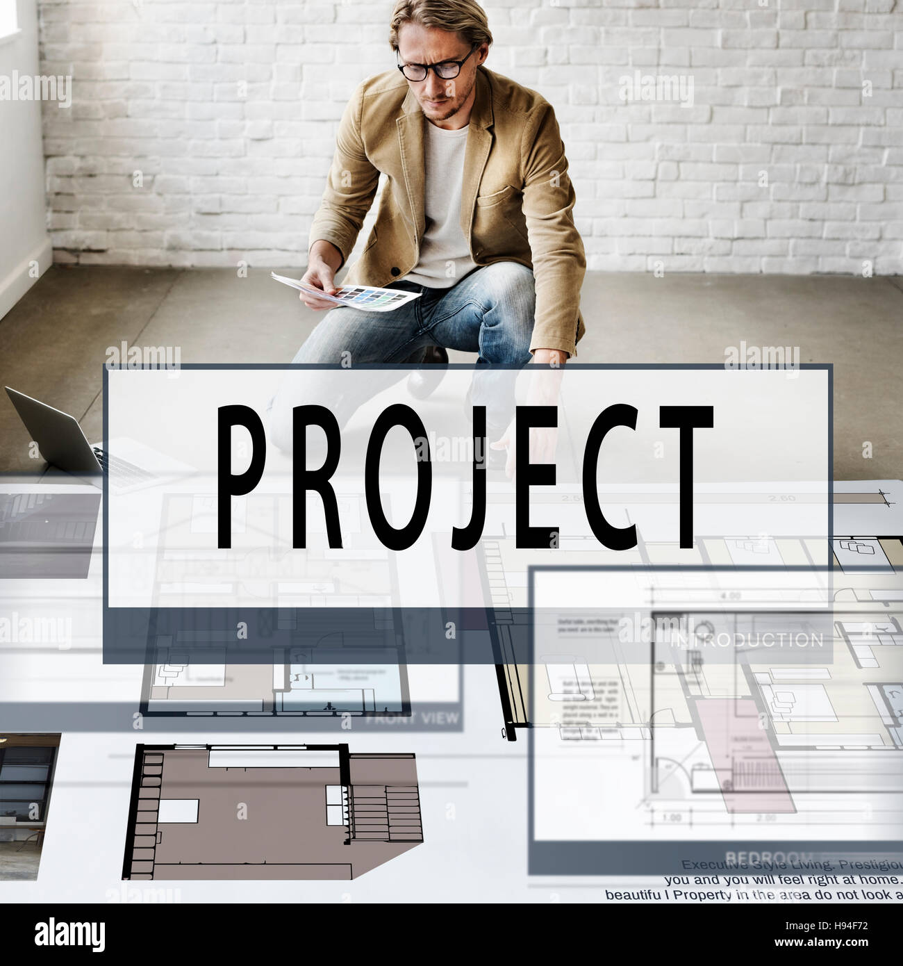 Planen Sie Planung Architektur Blueprint Zeichnung Konzept ...