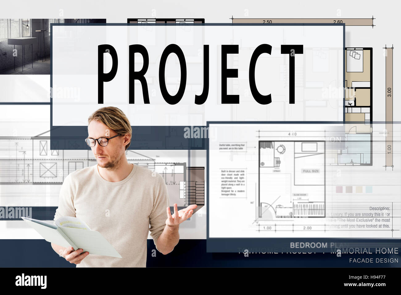 Planen Sie Planung Architektur Blueprint Zeichnung Konzept ...