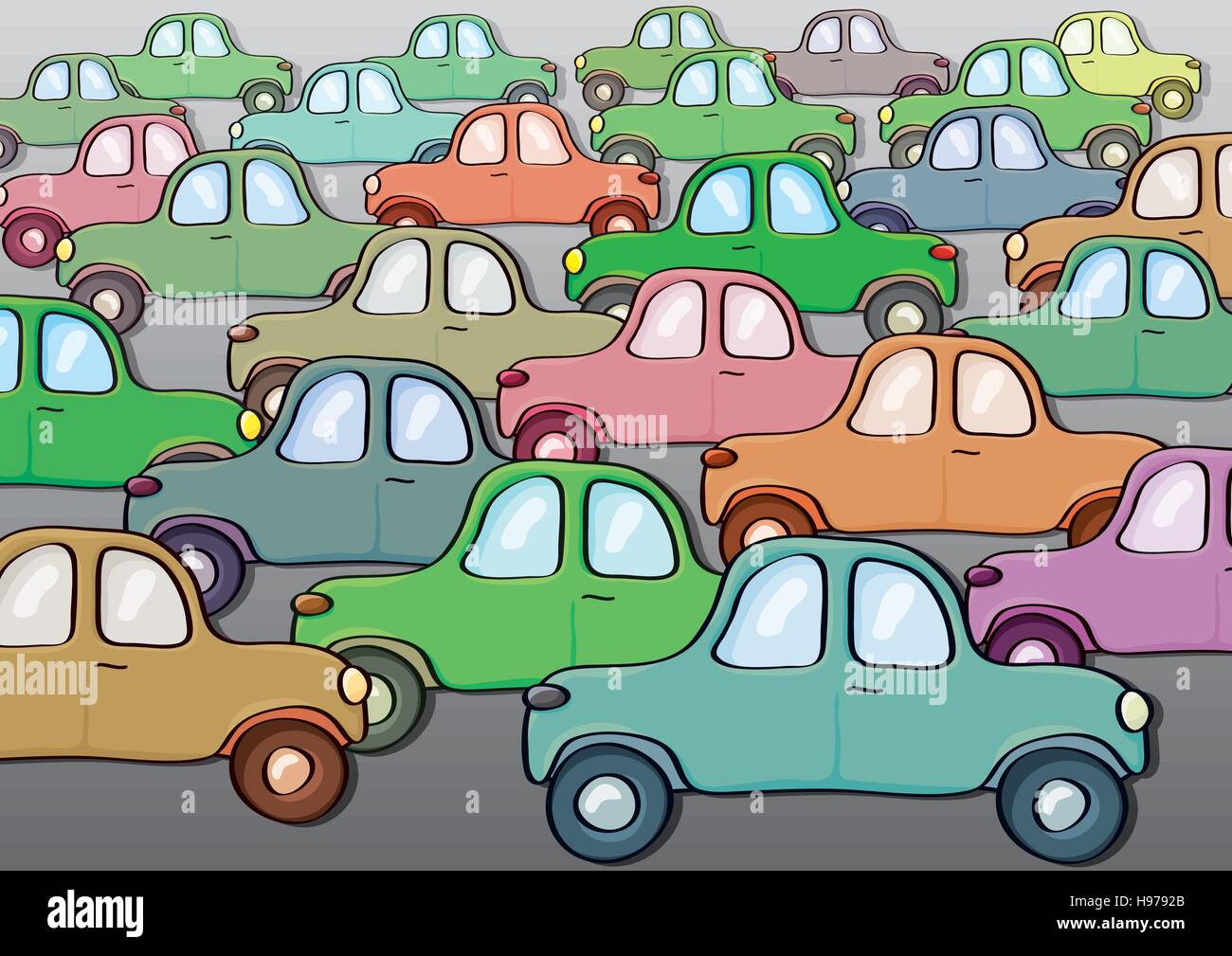 Pkw stau Stock-Vektorgrafiken kaufen - Alamy